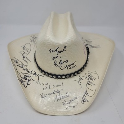 Vtg Autographed Signed Cowboy Hat Country Music Artists Bands Wild ...
