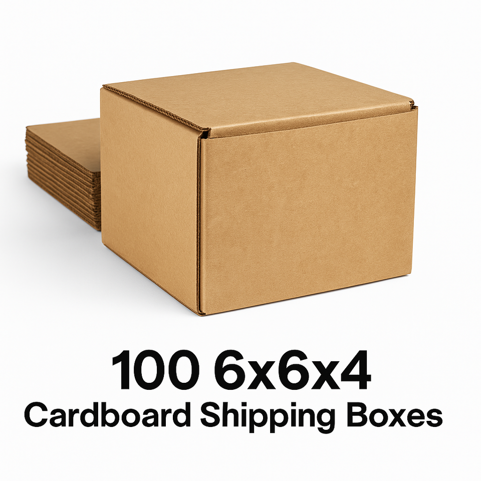 100 6x6x4 Corrugated Shipping Boxes Packing Mailing Kraft Carton Lot ...