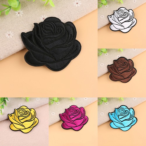 Rose Patch Embroidery Iron on Rose Flower Badge Patch Clothes Accessory ...
