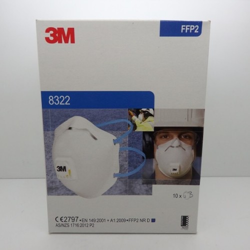 Box of 10 3M 8322 FFP2 Valved Dust/Mist Disposable Face Masks | eBay