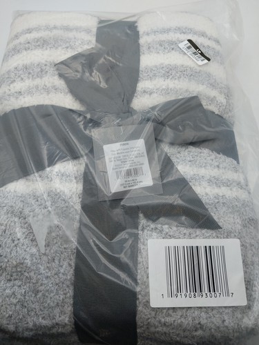 Threshold Cozy Striped Throw Blanket Gray/White 50in x 60in | eBay