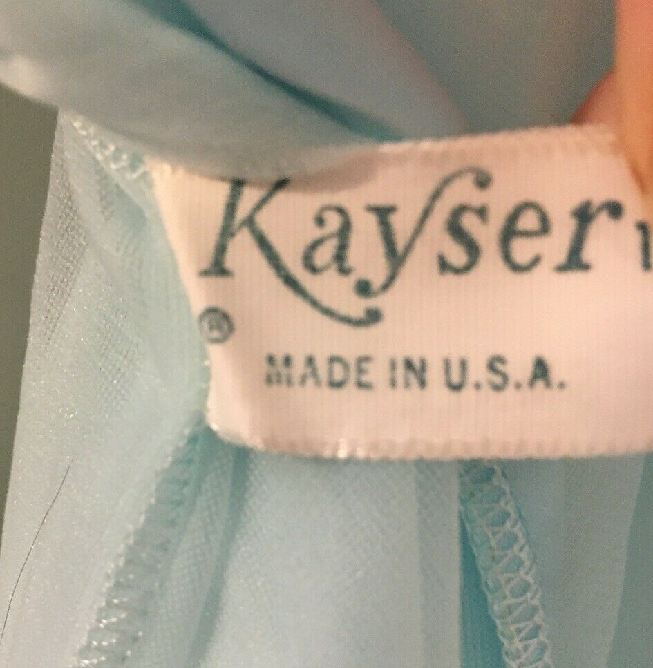 KAYSER VTG 1960s Sheer Robe Light Blue Sheer Nylon Ch… - Gem