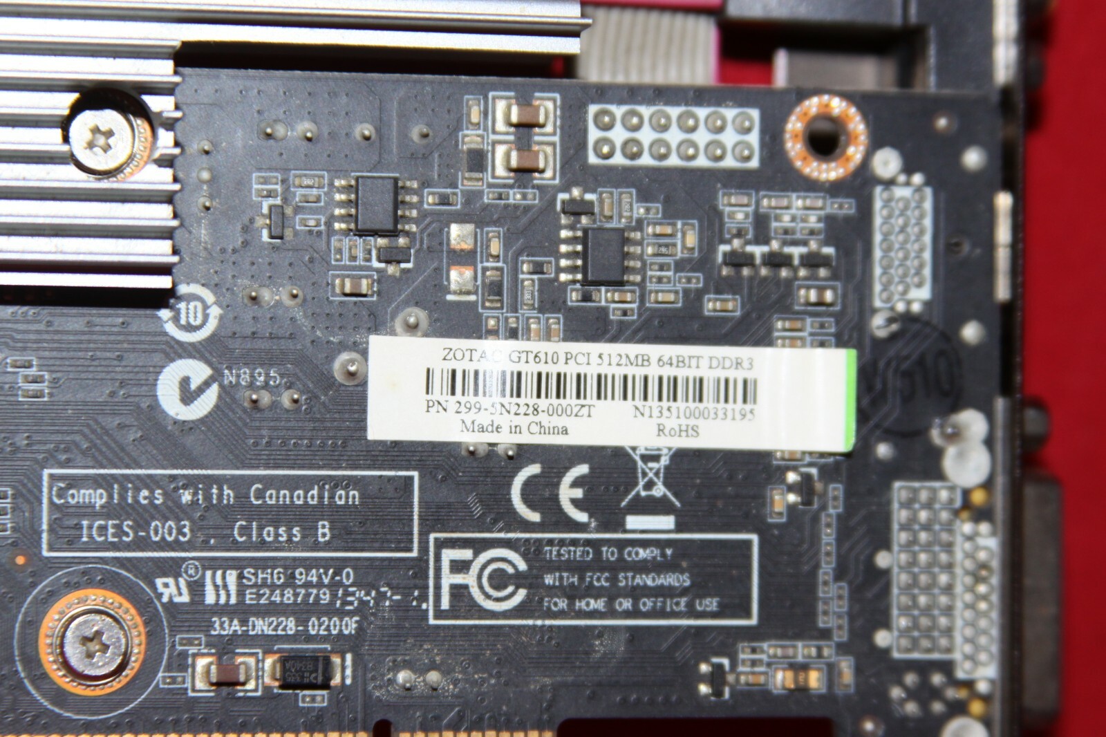 Zotac GeForce GT610 512MB 64BIT DDR3, PCI Graphics Card. (ZT-60604-10L ...