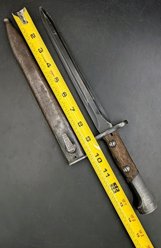 ORIGINAL WWII 1940s GERMAN BAYONET, With Marked Metal Scabbard Vintage ...
