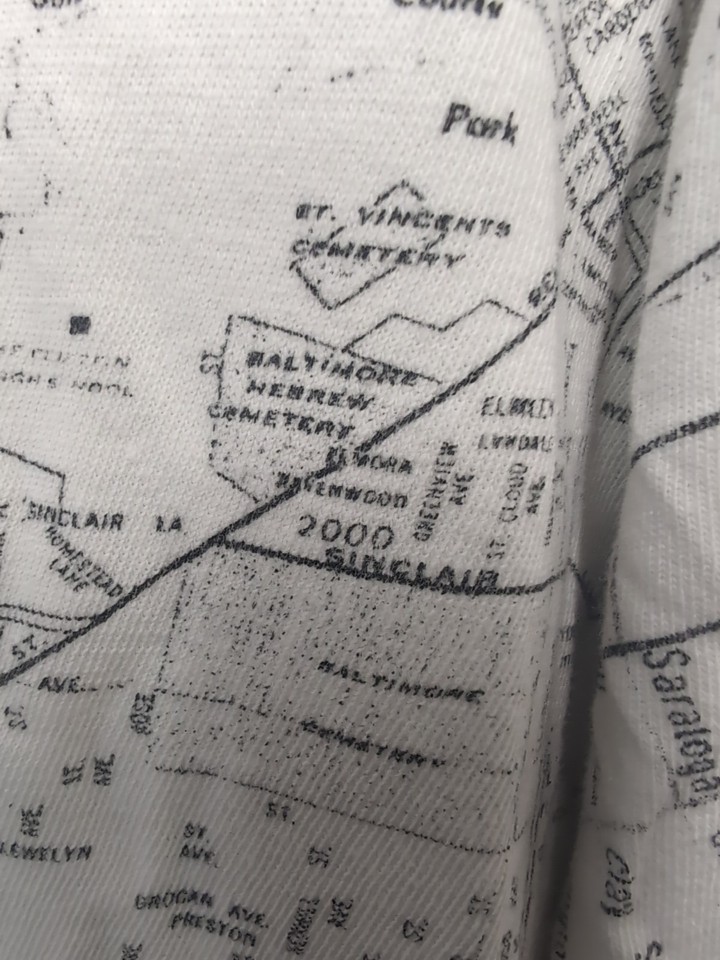 Vintage 90s Baltimore City Map AOP T Shirt Single Stitch BOXY SEE ...