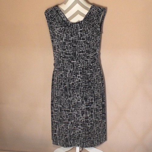 George Women's Sleeveless Stretch Dress Black & Gray Pattern Size M 8 / ...