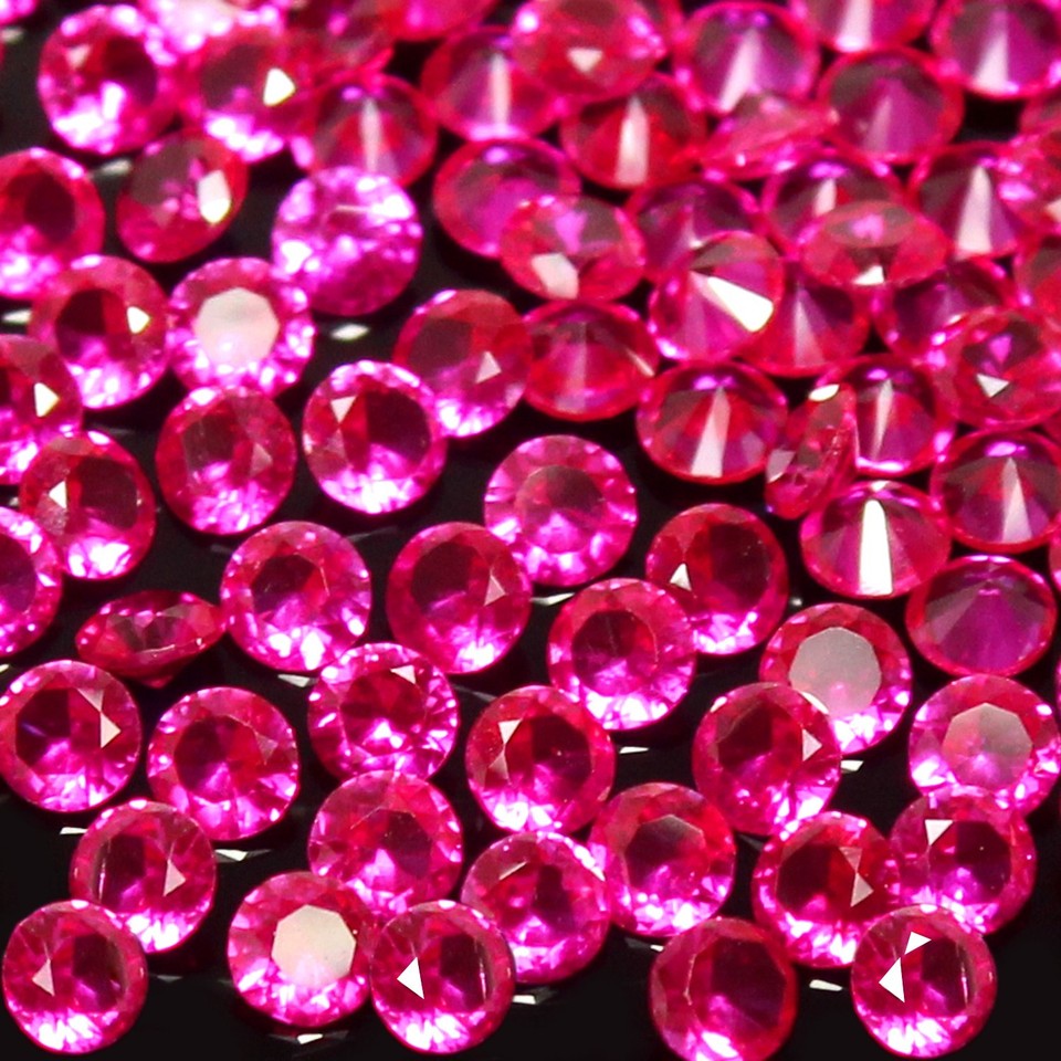 Natural Certified Madagascar Red Ruby 1.10 MM Round Loose Gemstone 500 ...