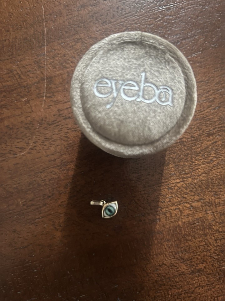 Eyeba Prosthetic Eye Pendant Cat Eye Blue 14k Gold Handmade Jewelry NYC ...