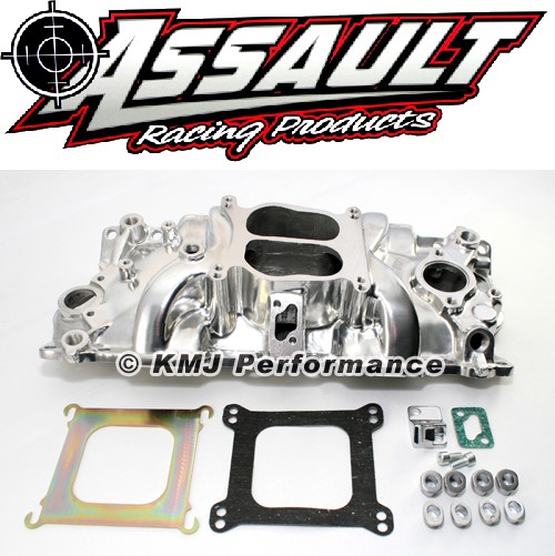 SBC Small Block Chevy 350 327 307 Aluminum Intake Dual Plane Polished ...