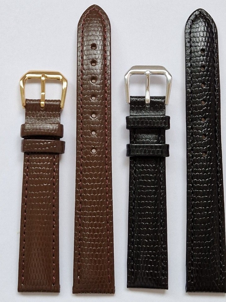 Condor Adria Lizard Grain Leather Watch Strap 512R02 16/18mm Black ...