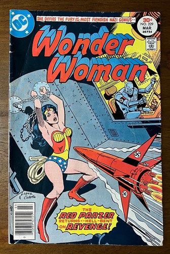 Wonder Woman #229 DC Comics Bronze Age Bondage cover Red Panzer app vg ...