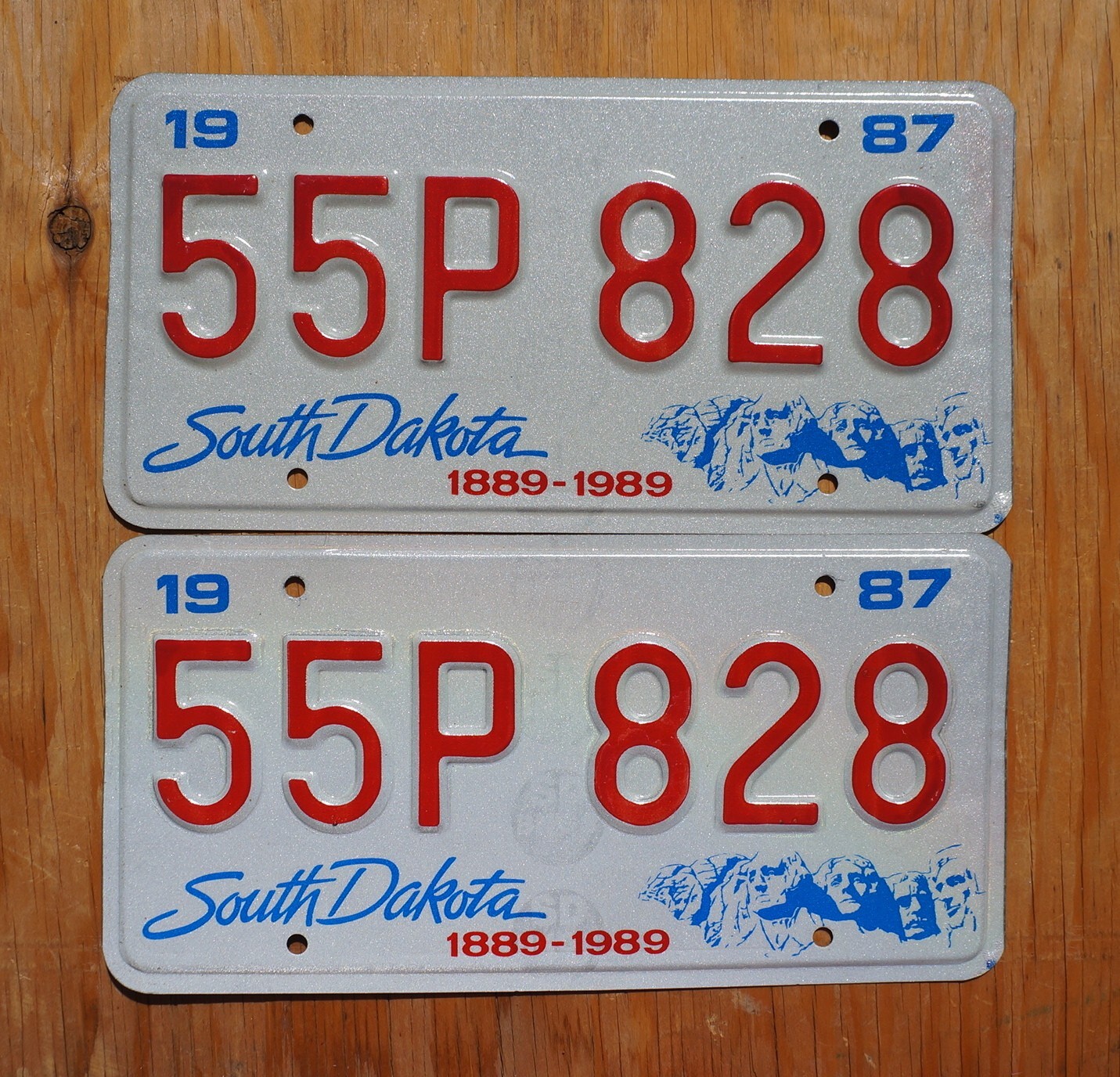 1987 South Dakota License plates set - Centennial Mt Rushmore License ...