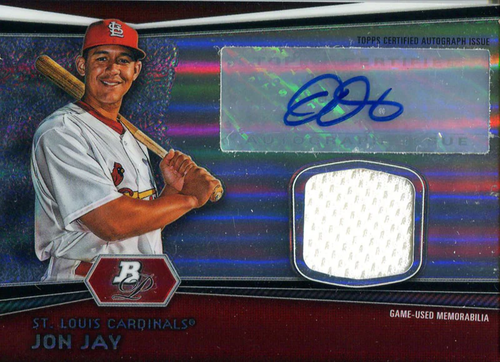 Jon Jay Autographed 2012 Bowman Platinum Jersey Card | eBay