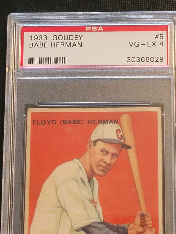 Babe Herman 1933 Goudey PSA 4 VG-EX Baseball Card #5 | eBay