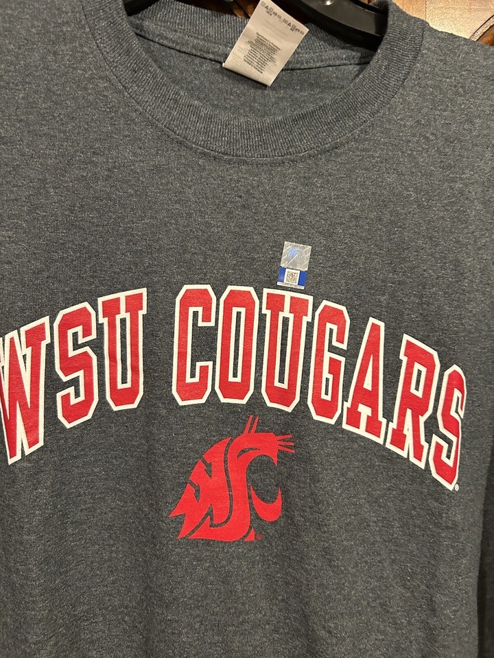 WASHINGTON STATE COUGARS (WSU COUGARS) GRAY LONG SLEEVES T-SHIRT SIZE ...