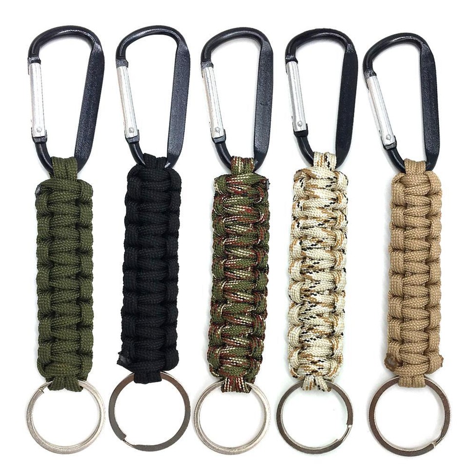 Outdoor Umbrella Rope Climbing Carabiner Keyring Safety Survival EDC ...