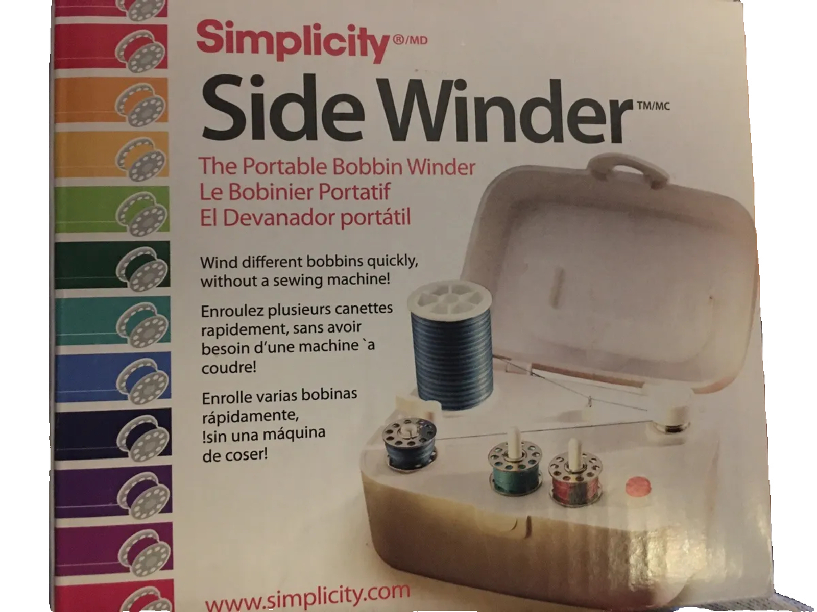 Simplicity Sidewinder Portable Bobbin Winder White New, 388175A | eBay