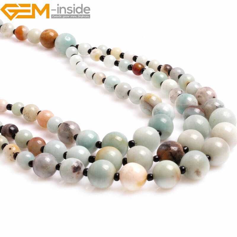 8-12mm Gemstones Beads Jewelry Beaded Princess Charm Necklace Women ...