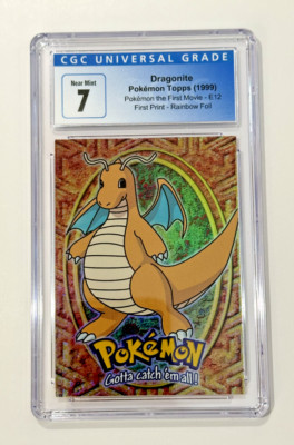 DRAGONITE FIRST PRINT RAINBOW FOIL CGC 7 POKEMON THE FIRST MOVIE E12 ...