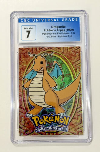 DRAGONITE FIRST PRINT RAINBOW FOIL CGC 7 POKEMON THE FIRST MOVIE E12 ...