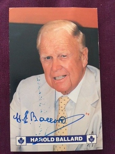 Harold Ballard Maple Leafs Autographed Signed Photo (D. 1990) | eBay