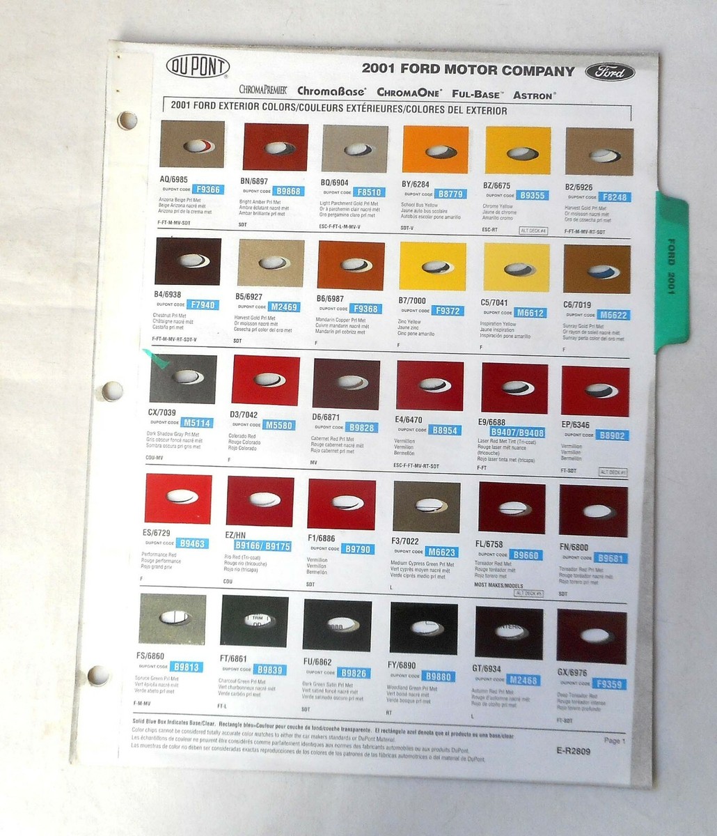 Dupont Automotive Color Chart