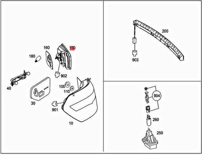 Genuine MERCEDES W212 E-CLASS Tail Light Rear Lamp Trunk Lid Left ...