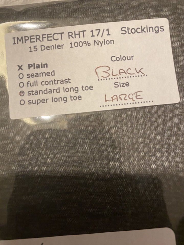Rare Eleganti long-toe RHT Stockings, black, large | eBay UK