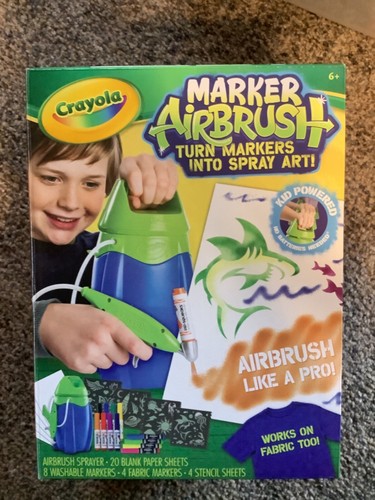 CRAYOLA Marker Airbrush Set Sprayer Kit Turn Markers into Spray Art - P ...