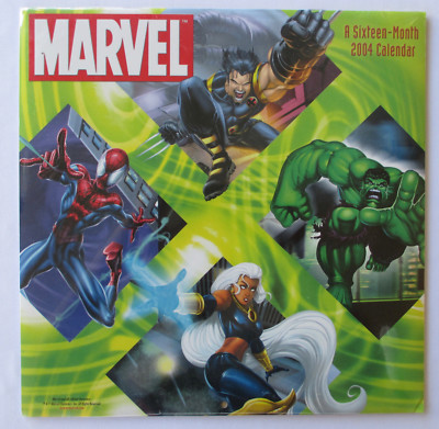 New Sealed MARVEL 2004 CALENDAR Hulk Wolverine X-Men Spiderman Elektra ...
