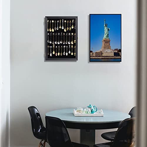 36 Souvenir Tea Spoon Display Case Collection Collector Rack Wall Mount ...