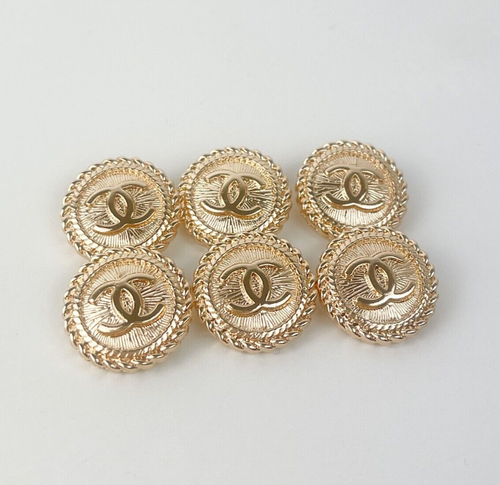 CC Designer Vintage Designer Gold Detailed Button STAMPED | 6 PC Bundle ...