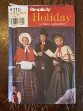Simplicity 8910 Pattern Historical Holiday Christmas Carolers Size Xs ...