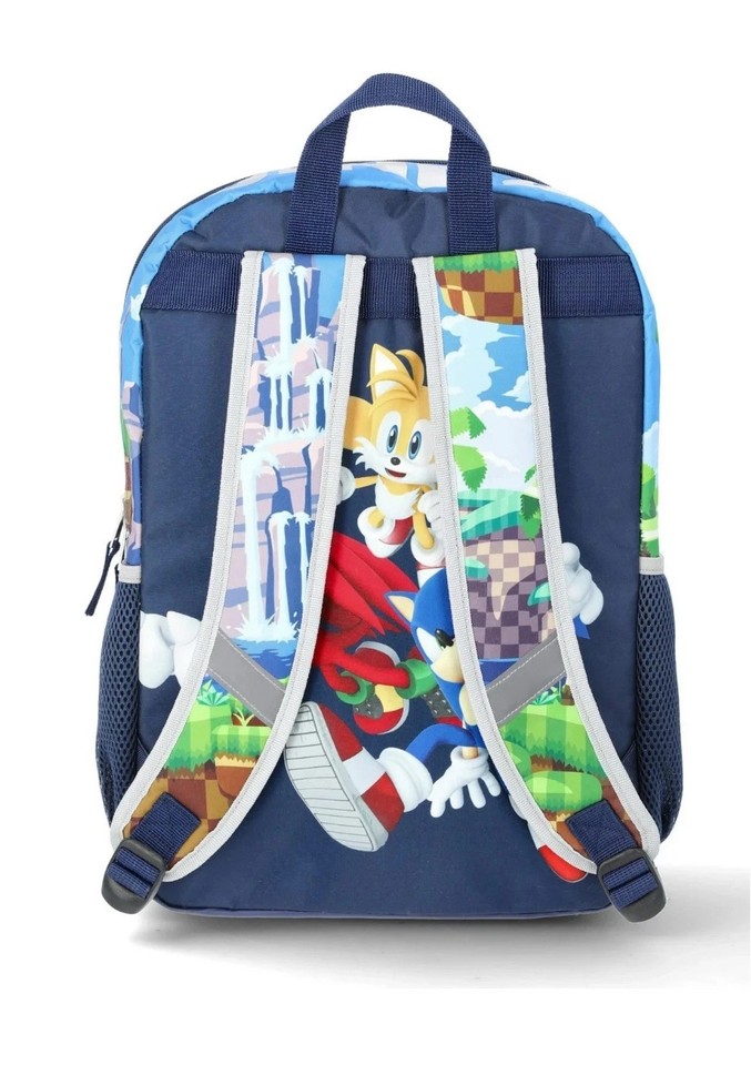 Sonic The Hedgehog 17" Let's Roll Backpack Blue Zip Up With Key Chain New 198849005284| eBay