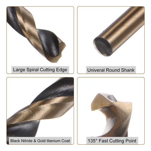 6pcs 3mm Nitride Titanium Coated High Speed Steel HSS 4341 Twist Drill ...
