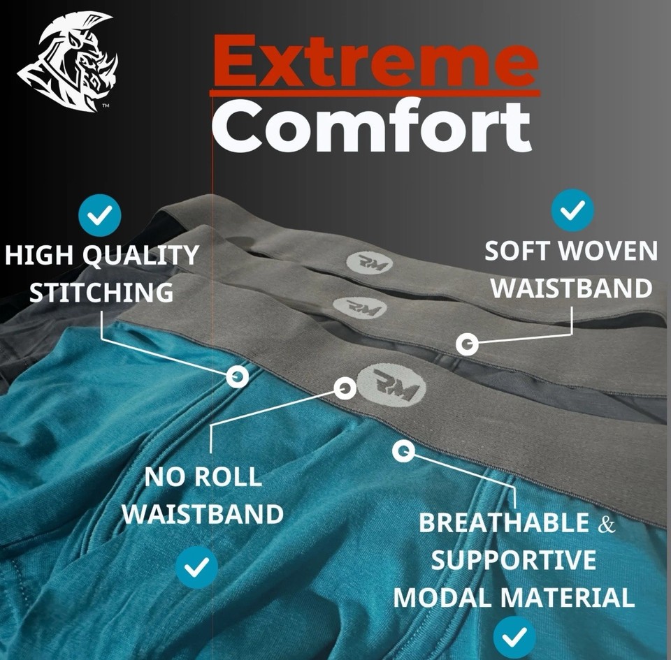 Real Men Bulge Enhancing Pouch Underwear, Blue Modal Boxer Brief, 2XL ...