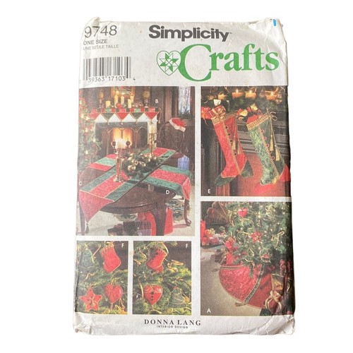 SIMPLICITY PATTERN 9748 Donna Lang Holiday Pattern Collection Sewing ...