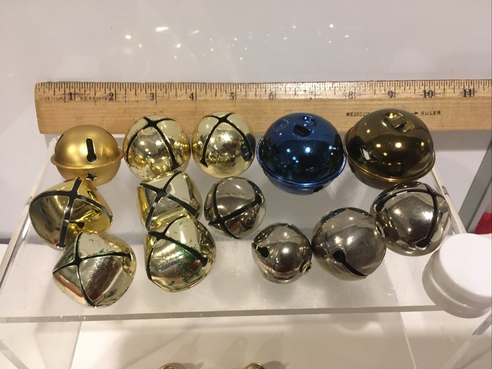Jingle Sleigh Petal Bells Tin Metal Brass Lot All sizes Vintage ...