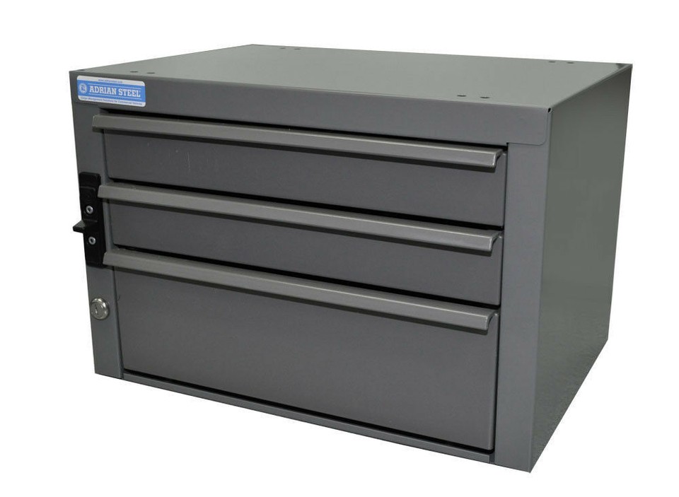Adrian Steel 919, 3-Drawer Unit w/ Lock | Gray | Vintage Part ...