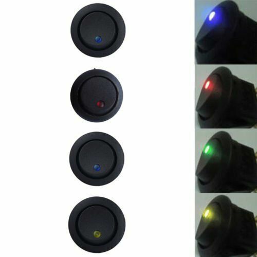 20x Blue Green Yellow Red LED Dot Light 12V Car Auto ON/OFF Toggle ...