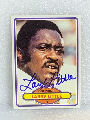 Larry Little - Autographed Signed 1980 Topps Football Card #406 Hall of ...