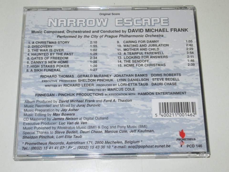 Narrow Escape/ Soundtrack/ David Michael Frank (Prométhée Pcd 146) CD ...