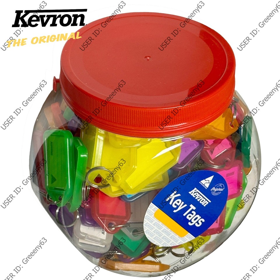 KEVRON Plastic Key Click Tags Labels Assorted Colours Fobs Card ID ...