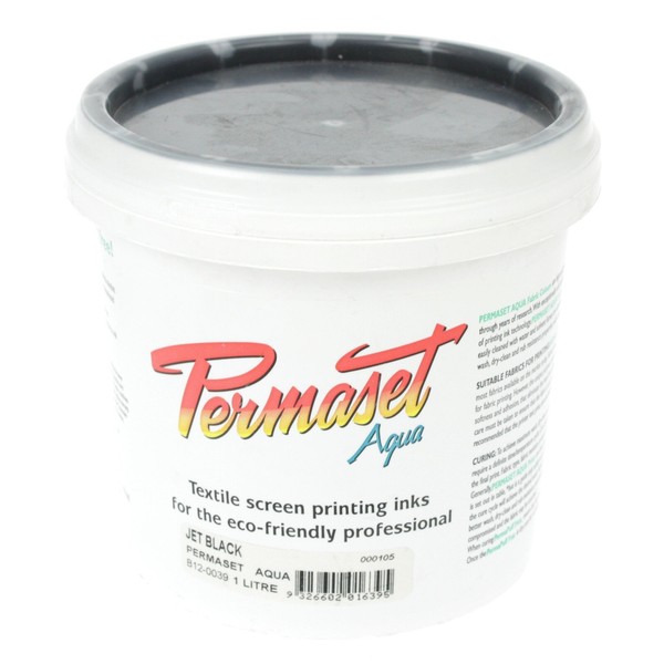PERMASET Aqua 1 Litre Fabric Printing Ink - Jet Black for sale online ...