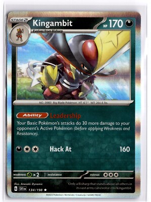 Pokemon TCG Kingambit Scarlet & Violet Base Set 134/198 Holo Rare NM/M ...