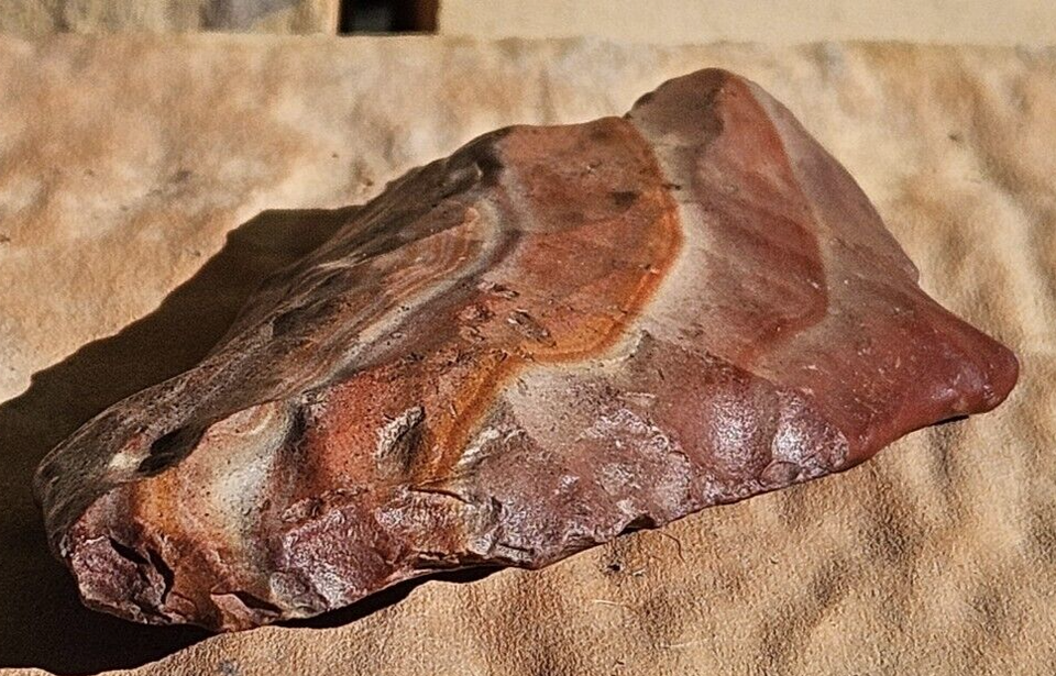 Paleolithic Stone Arrowhead/Scraping Tool Jasper Chert Knapping Marks 6 ...