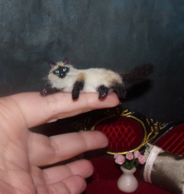 Realistic ragdoll cat MADE ORDER OOAK 1:12 Miniature Dollhouse handmade ...