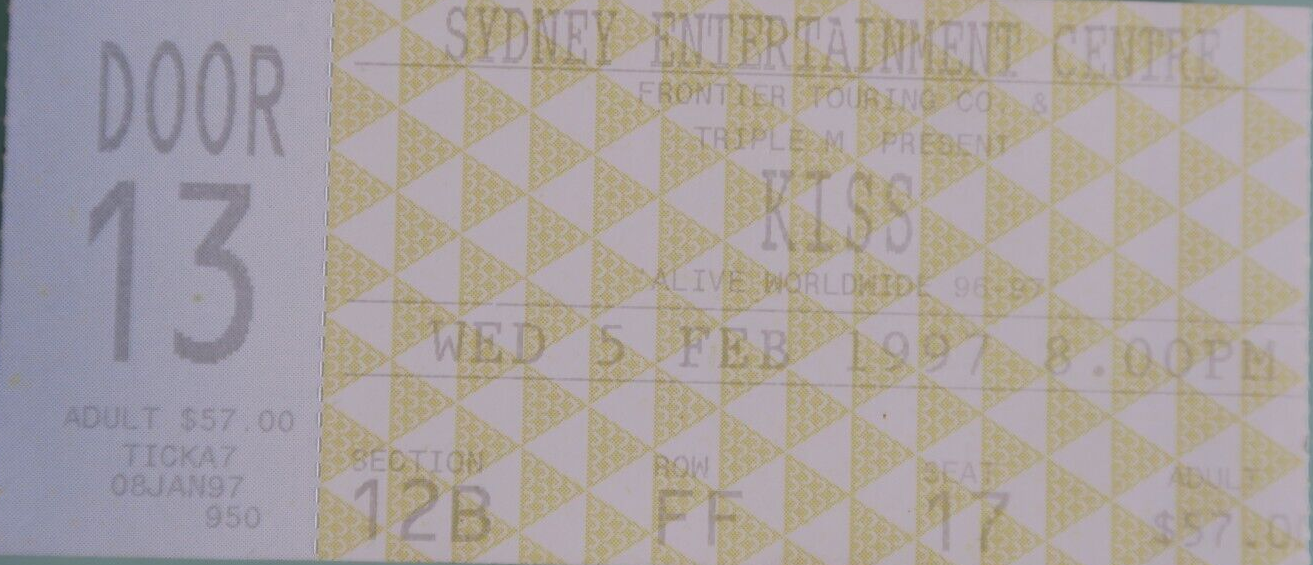 KISS Ace Frehley Signature Alive Worldwide 1996 1997 Australia Concert ...