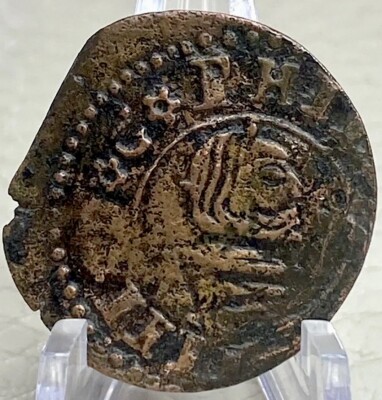 1663 Off Center Coin Spanish Empire 16 Maravedis King Philip IV Genuine ...