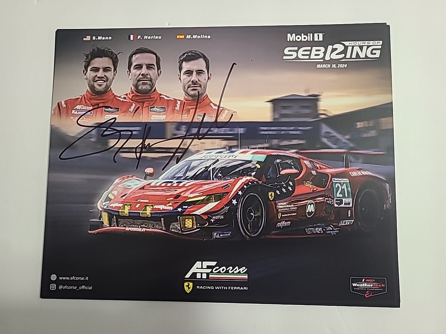 2024 IMSA AF COURSE Ferrari Hero Card 12 Hours of SEBRING - SIGNED | eBay